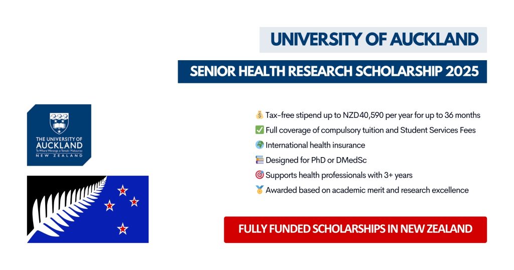 Auckland University Health Research Scholarship 2025