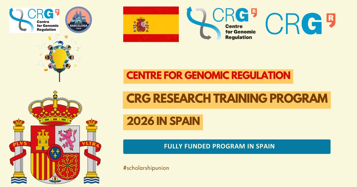 CRG Research Training Program 2026 in Spain | Fully Funded